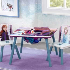 Delta Children Kids Table and Chair Set With Storage (2 Chairs Included) - Ideal for Arts & Crafts, Snack Time, Homeschooling, Homework & More, Disney Frozen II