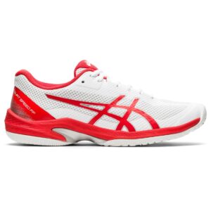 ASICS Women's Court Speed FlyteFoam Tennis Shoes, 10, White/Fiery RED