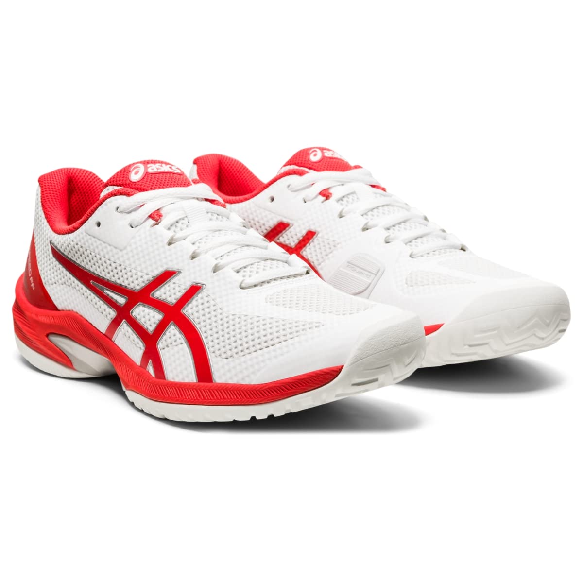 ASICS Women's Court Speed FlyteFoam Tennis Shoes, 10, White/Fiery RED