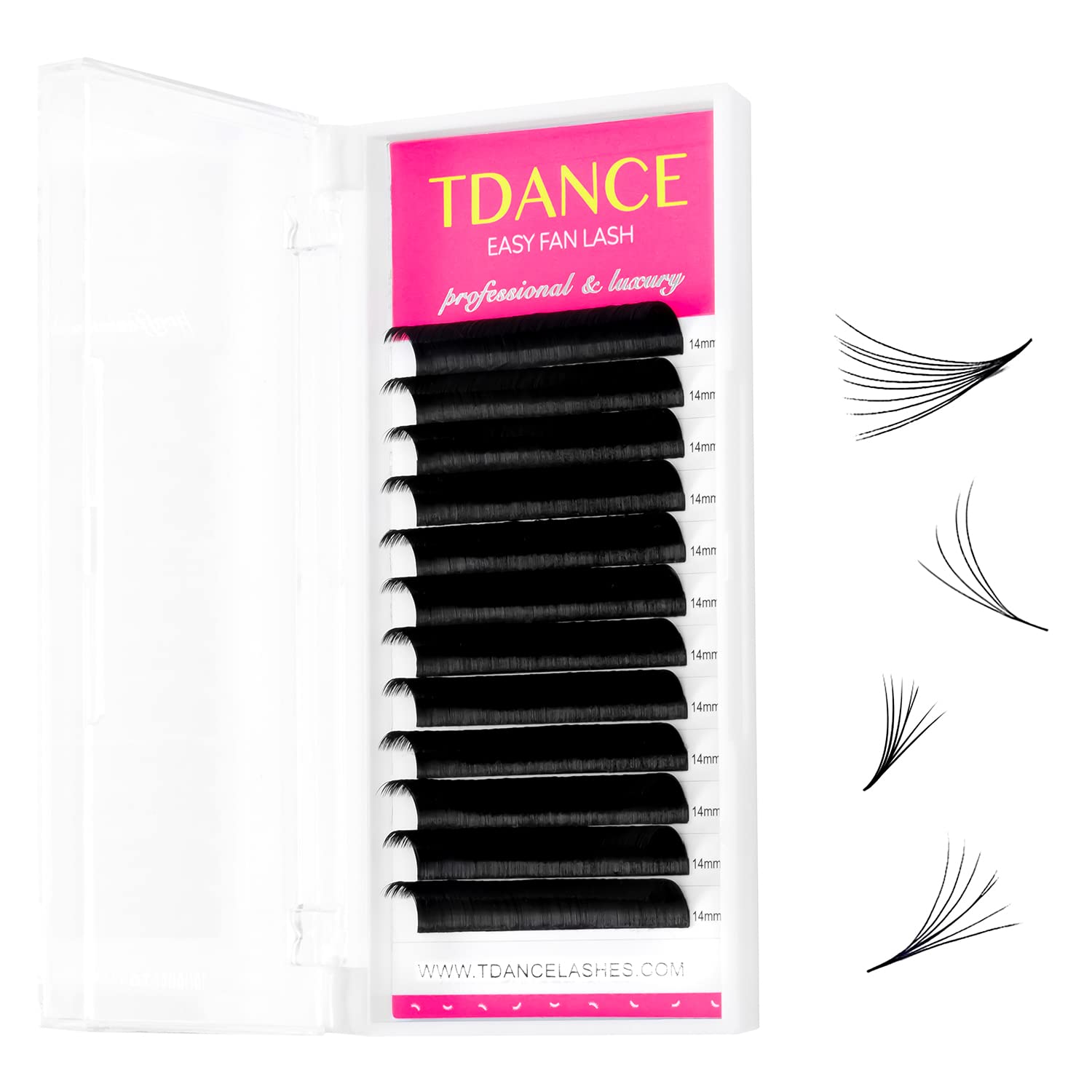 TDANCE Eyelash Extension Supplies Rapid Blooming Volume Eyelash Extensions Thickness 0.05 CC Curl 13mm Easy Fan Volume Lashes Self Fanning Individual Eyelashes Extension (CC-0.05,13mm)