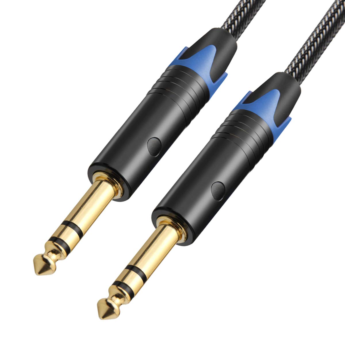 tisino 1/4 inch TRS Cable, Quarter inch 1/4 TRS to TRS Balanced Stereo Audio Cable Male to Male Pro Interconnect Cable, Nylon Braid - 6 FT