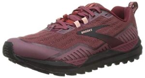 brooks women's cascadia 15 trail running shoe - nocturne/zinfandel/black - 6.5 medium