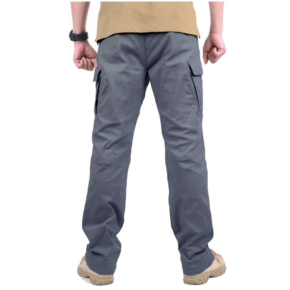 CARWORNIC Gear Men's Hiking Tactical Pants Lightweight Cotton Outdoor Military Combat Cargo Trousers Gray