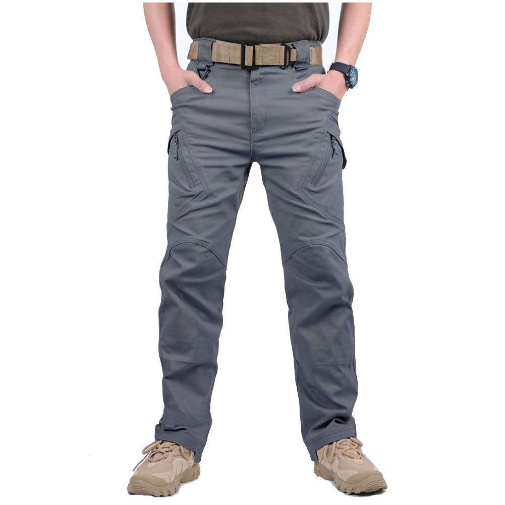 CARWORNIC Gear Men's Hiking Tactical Pants Lightweight Cotton Outdoor Military Combat Cargo Trousers Gray