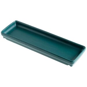 amosfun porcelain platters rectangular serving trays porcelain platter snack sushi food holder storage tray dish for parties (green)