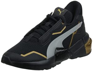 puma womens provoke xt, puma black-puma team gold, 7.5