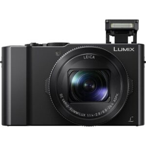 Panasonic Lumix DMC-LX10 Digital Camera (DMC-LX10K) - Bundle - with 128GB Memory Card + LED Video Light + Soft Bag + DMW-BLH7 Battery + 12 Inch Flexible Tripod + Cleaning Set