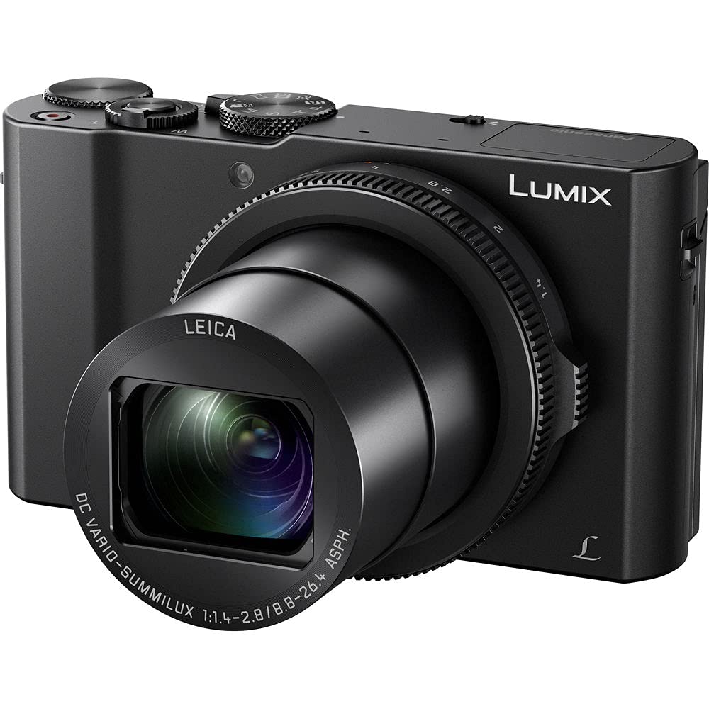 Panasonic Lumix DMC-LX10 Digital Camera (DMC-LX10K) - Bundle - with 128GB Memory Card + LED Video Light + Soft Bag + DMW-BLH7 Battery + 12 Inch Flexible Tripod + Cleaning Set