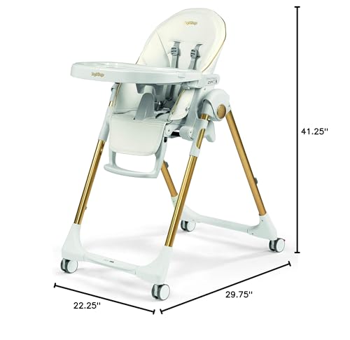 Prima Pappa Zero 3 - High Chair - for Children Newborn to 3 Years of Age - Made in Italy - Gold (White & Gold)