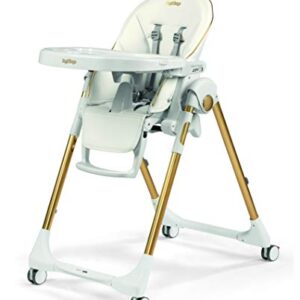 Prima Pappa Zero 3 - High Chair - for Children Newborn to 3 Years of Age - Made in Italy - Gold (White & Gold)