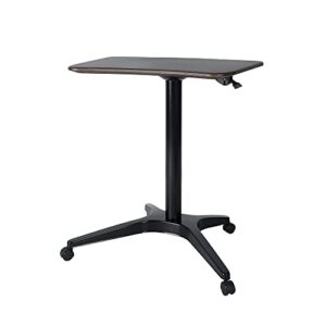 mobile desk, pneumatic adjustable height laptop desk, ergonomic design, sit and stand mobile, excellent lectern for classrooms, offices, and home!(black)