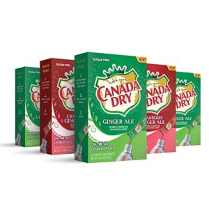 canada dry powder drink mix – ginger flavor, sugar free & delicious (variety, 30 sticks)