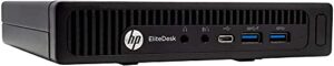 hp elitedesk 800 g2 desktop mini pc, intel core i5 6500t 2.5ghz, 16gb ddr4 ram, 500gb hard drive, usb type c, windows 10 pro (renewed)