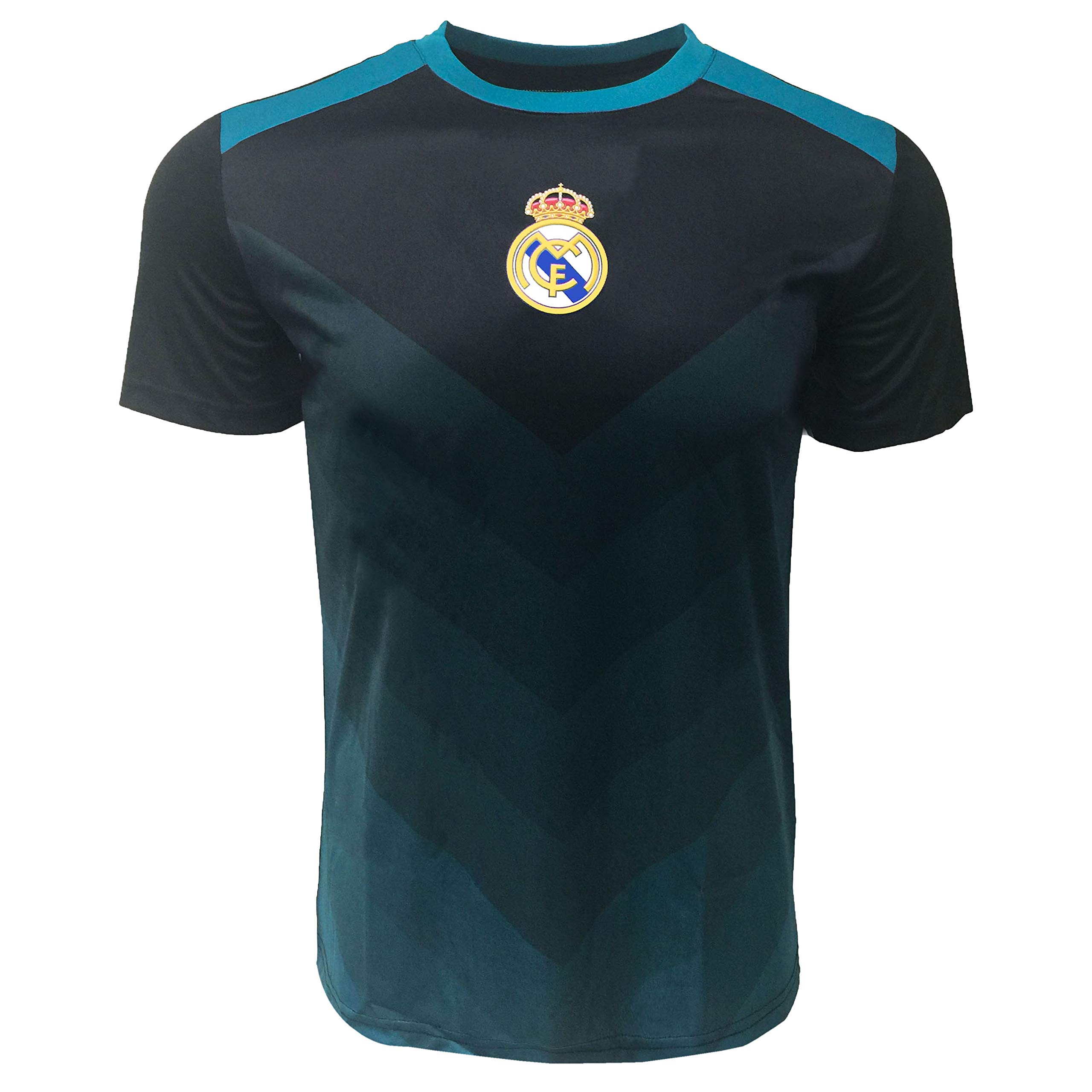 Compatible to Real Madrid Training Poly Jersey for Kids/Boys, Licensed Real Madrid Shirt (Youth Small 4-6 Years) Black