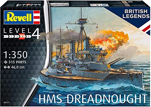 Revell 05171 HMS Dreadnought Plastic Model kit 1:350 Scale, Unpainted