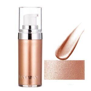 go ho face body illuminator,liquid highlighter makeup drops,moisturizing face luminizer,waterproof smooth liquid spray shine shimmer glow foundation glitter body makeup(#2 rose golden)