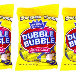 Dubble Bubble Gum 3.25 Ounce Bag (Pack of 3) – Individually Wrapped Sugar Free Bubble Gum