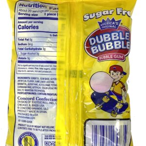 Dubble Bubble Gum 3.25 Ounce Bag (Pack of 3) – Individually Wrapped Sugar Free Bubble Gum