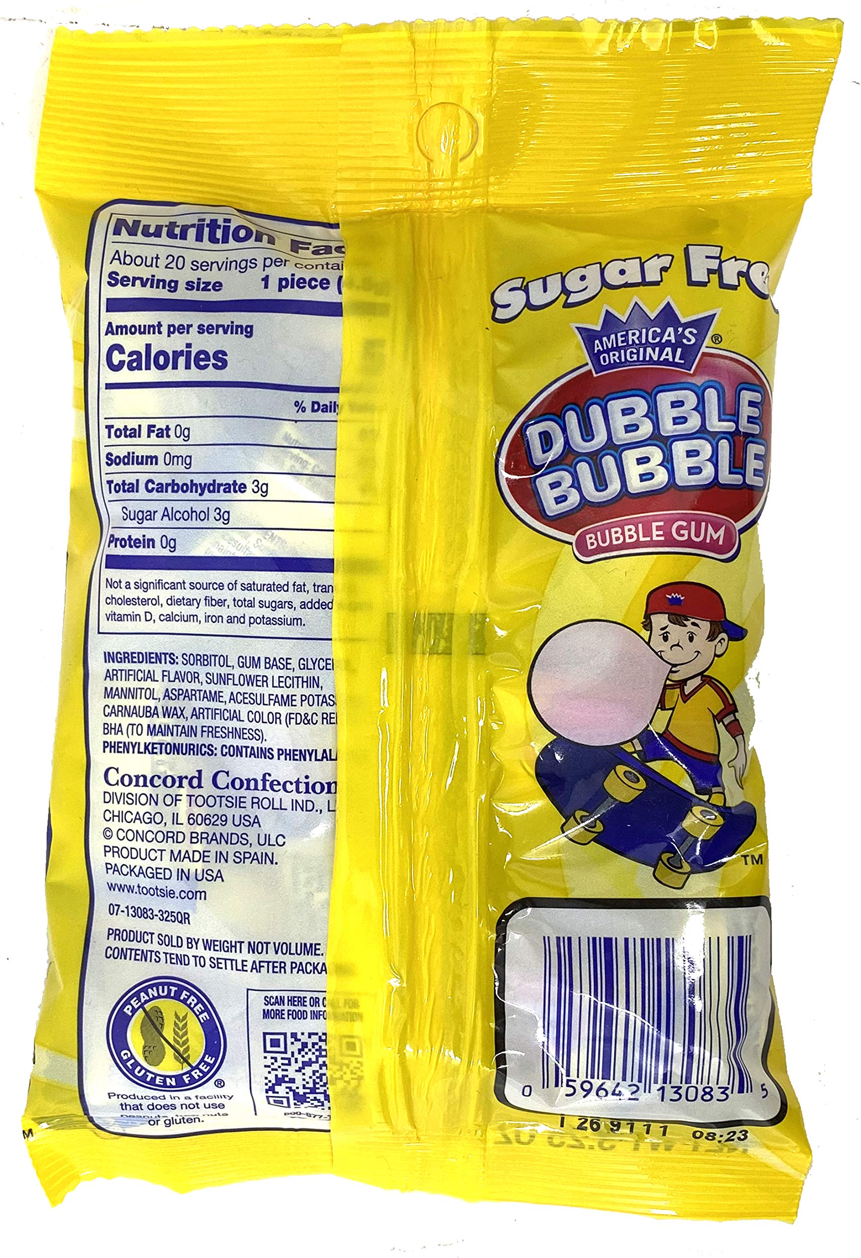 Dubble Bubble Gum 3.25 Ounce Bag (Pack of 3) – Individually Wrapped Sugar Free Bubble Gum