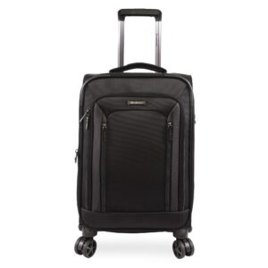 brookstone luggage elswood spinner suitcase, black, carry-on