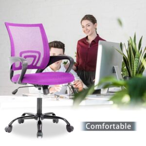 Ergonomic Office Chair Computer Desk Chair with Back Support Mesh Rolling Swivel PC Executive Chair Modern Adjustable Height Task Works Office Chair for Women Men, Pink