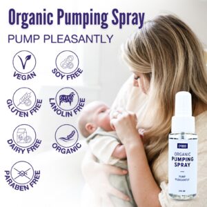 CoBoo Organic Breast Pumping Spray 2oz, Supports Essential Breast Pump moisturization, Helps Sore Nipples & Clogged Ducts, Breast Pump Lubricant, Pump Spray for Flanges, Vegan, Natural & Lanolin Free