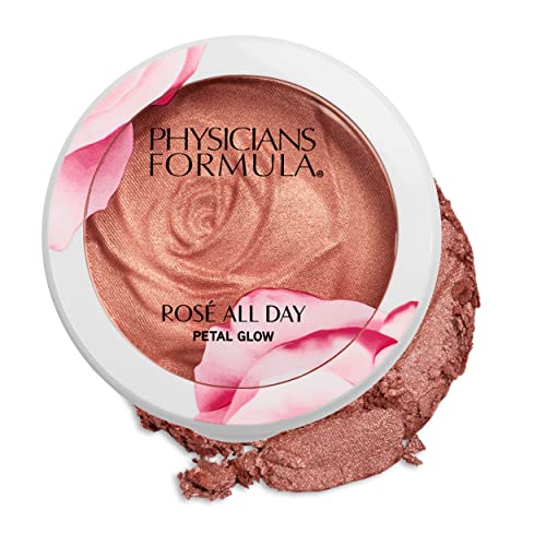 Physicians Formula Rosé All Day Highlighter Blush Face Powder, Blush Petal Glow, Shimmering Rose, Dermatologist Tested, Clinicially Tested