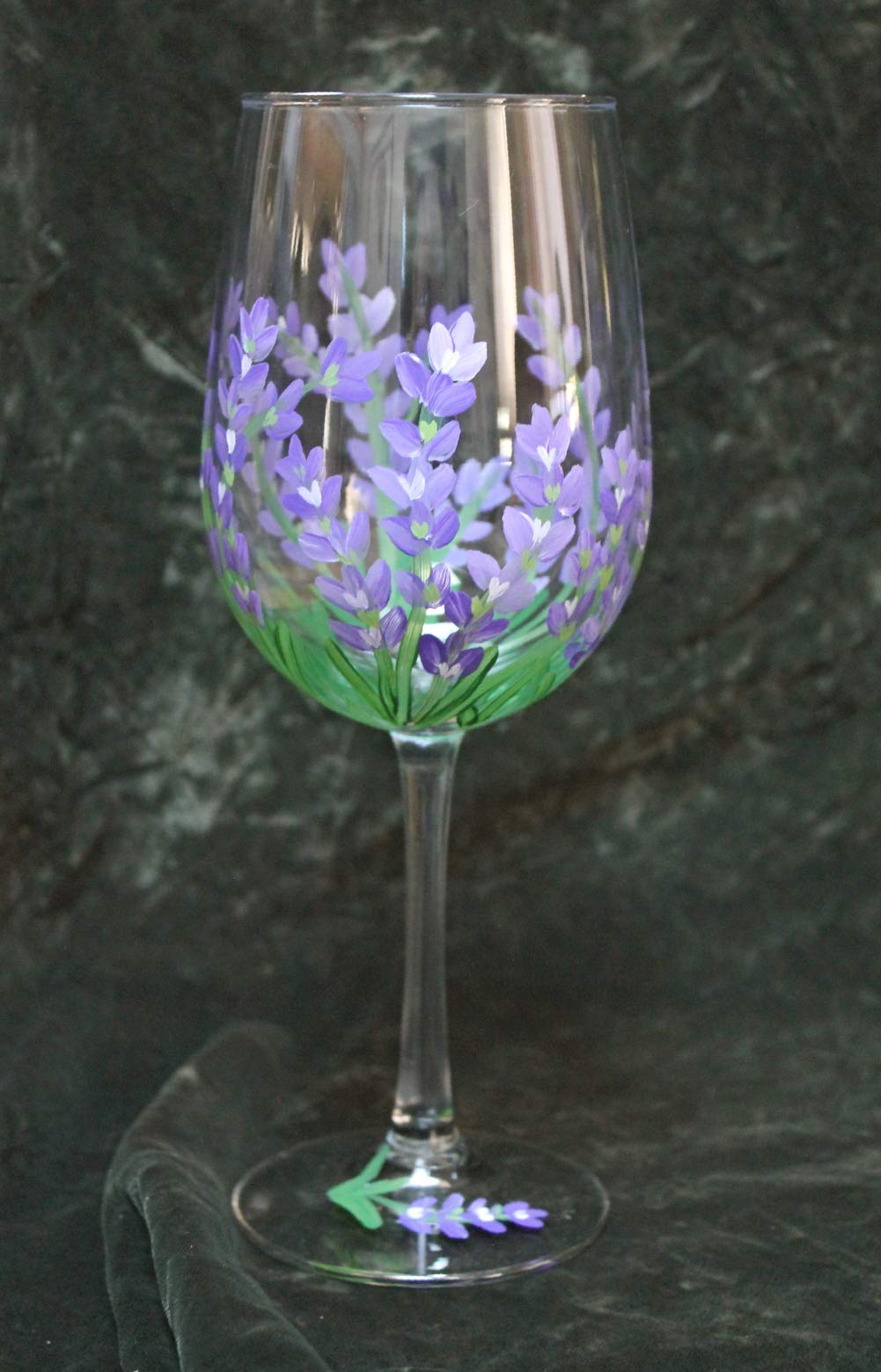 Hand Painted Wine Glasses - Purple Lavender (Set of 2)