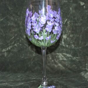 Hand Painted Wine Glasses - Purple Lavender (Set of 2)