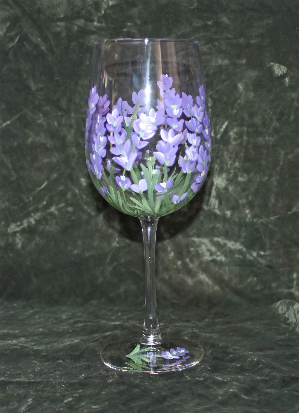 Hand Painted Wine Glasses - Purple Lavender (Set of 2)