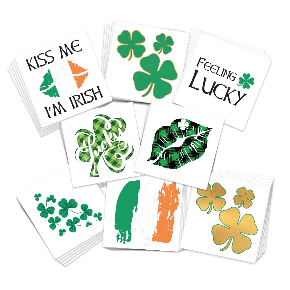 St. Patrick’s Day Temporary Tattoos | Pack of 40 | MADE IN THE USA | Skin Safe | Removable