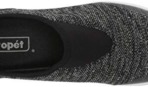 Propét Women's TravelActiv Slip-On Sneaker, Black Heather, 7 Wide US