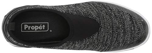 Propét Women's TravelActiv Slip-On Sneaker, Black Heather, 7 Wide US