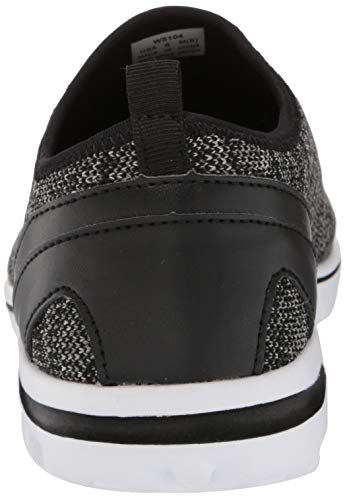 Propet Women's TravelActiv Slip-On Sneaker, Black Heather, 8.5 X-Wide US