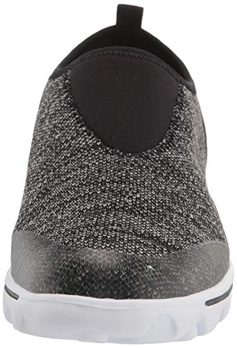 Propet Women's TravelActiv Slip-On Sneaker, Black Heather, 8.5 X-Wide US