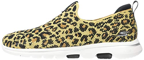 Skechers Women's Go Walk 5 - Wildlife Sneaker, Leopard, 7.5 US