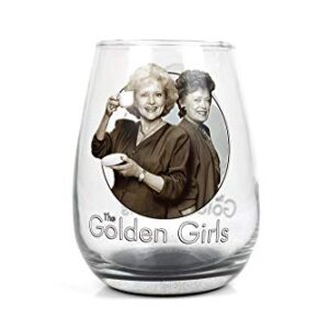 JUST FUNKY The Golden Girls Black and White Stemless Wine Glass - 16-Ounces