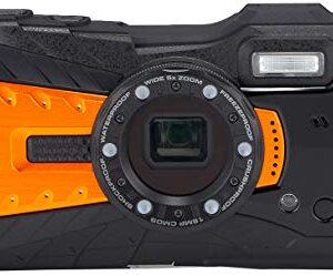 Ricoh WG-70 Black Waterproof Digital Camera 16MP (Orange) (Intenational Model)