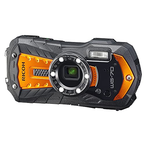 Ricoh WG-70 Black Waterproof Digital Camera 16MP (Orange) (Intenational Model)