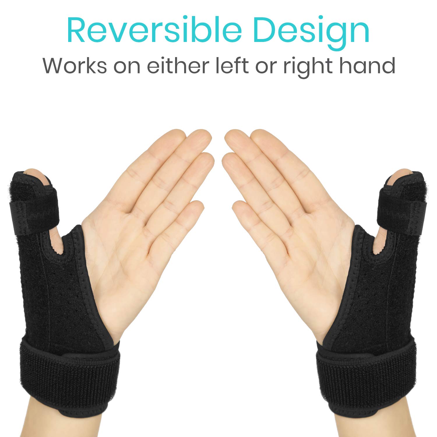 Vive Thumb Brace & Wrist Stabilizer (Fits Left and Right) - Thumb Spica Splint for Arthritis, Tendonitis, and De Quervains - Support Wrap for Men and Women - Pain Relief for Carpal Tunnel and Sprains