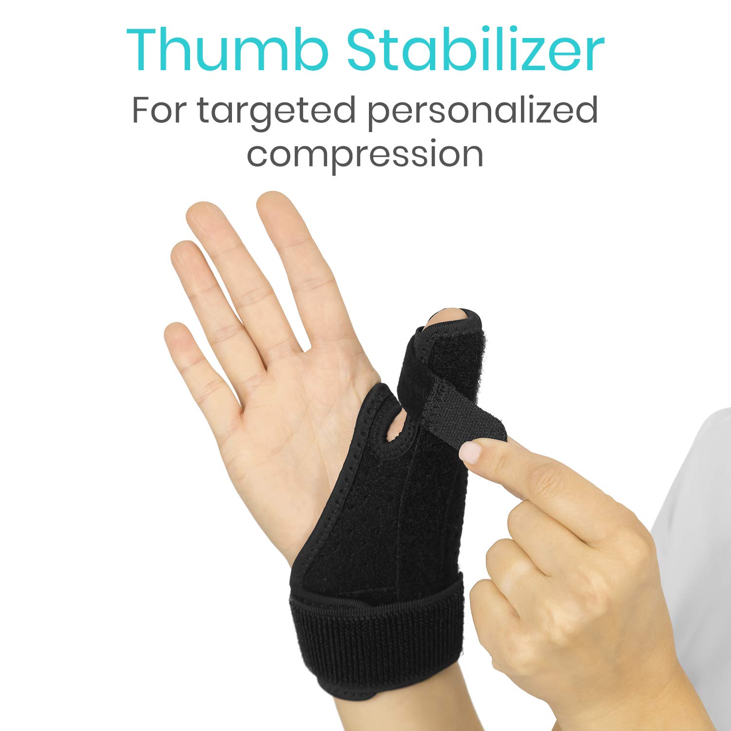 Vive Thumb Brace & Wrist Stabilizer (Fits Left and Right) - Thumb Spica Splint for Arthritis, Tendonitis, and De Quervains - Support Wrap for Men and Women - Pain Relief for Carpal Tunnel and Sprains