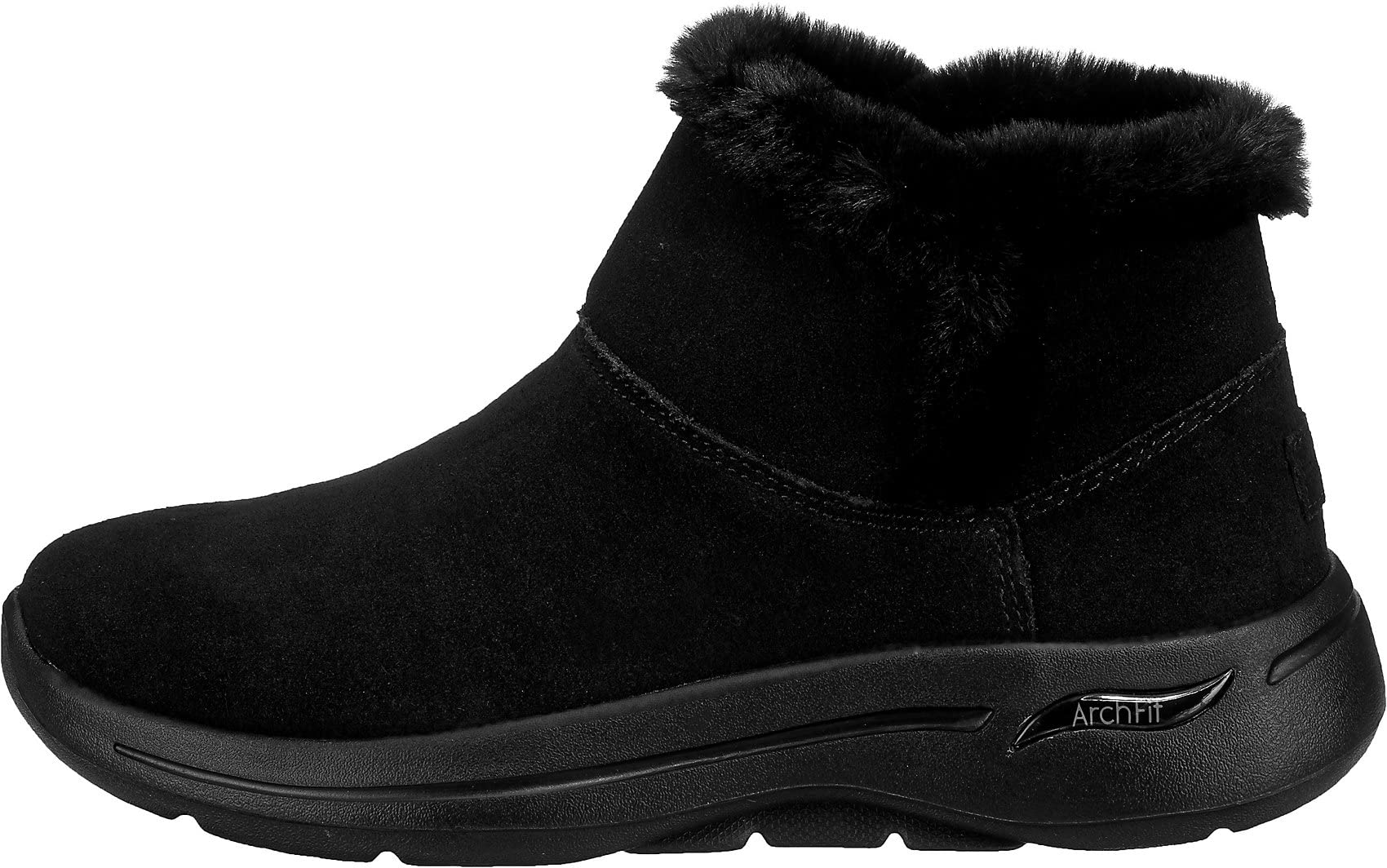 Skechers Women's GO Walk Arch FIT-Cherish Fashion Boot, Black/Black, 7.5