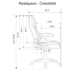 Realspace® Cressfield Bonded Leather High-Back Chair, Brown/Silver