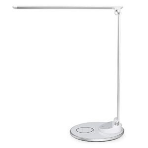 WorkPro™ LED USB Desk Lamp with Wireless Charger, 16-1/2"H, White/Silver