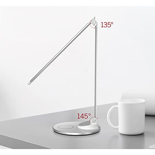 WorkPro™ LED USB Desk Lamp with Wireless Charger, 16-1/2"H, White/Silver