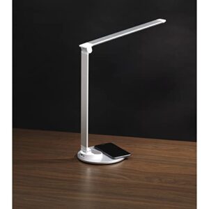 WorkPro™ LED USB Desk Lamp with Wireless Charger, 16-1/2"H, White/Silver