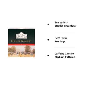 Ahmad Tea Black Tea, English Breakfast Teabags, 100 ct - Caffeinated and Sugar-Free