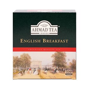 ahmad tea black tea, english breakfast teabags, 100 ct - caffeinated and sugar-free