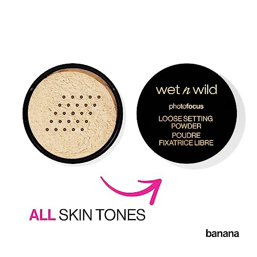 wet n wild Photo Focus Loose Baking Setting Powder, Highlighter Makeup, Fair to Medium & Tan Skin Tones, Translucent