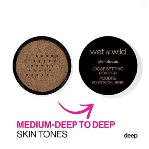 wet n wild Photo Focus Loose Baking Setting Powder, Highlighter Makeup, Fair to Medium & Tan Skin Tones, Translucent